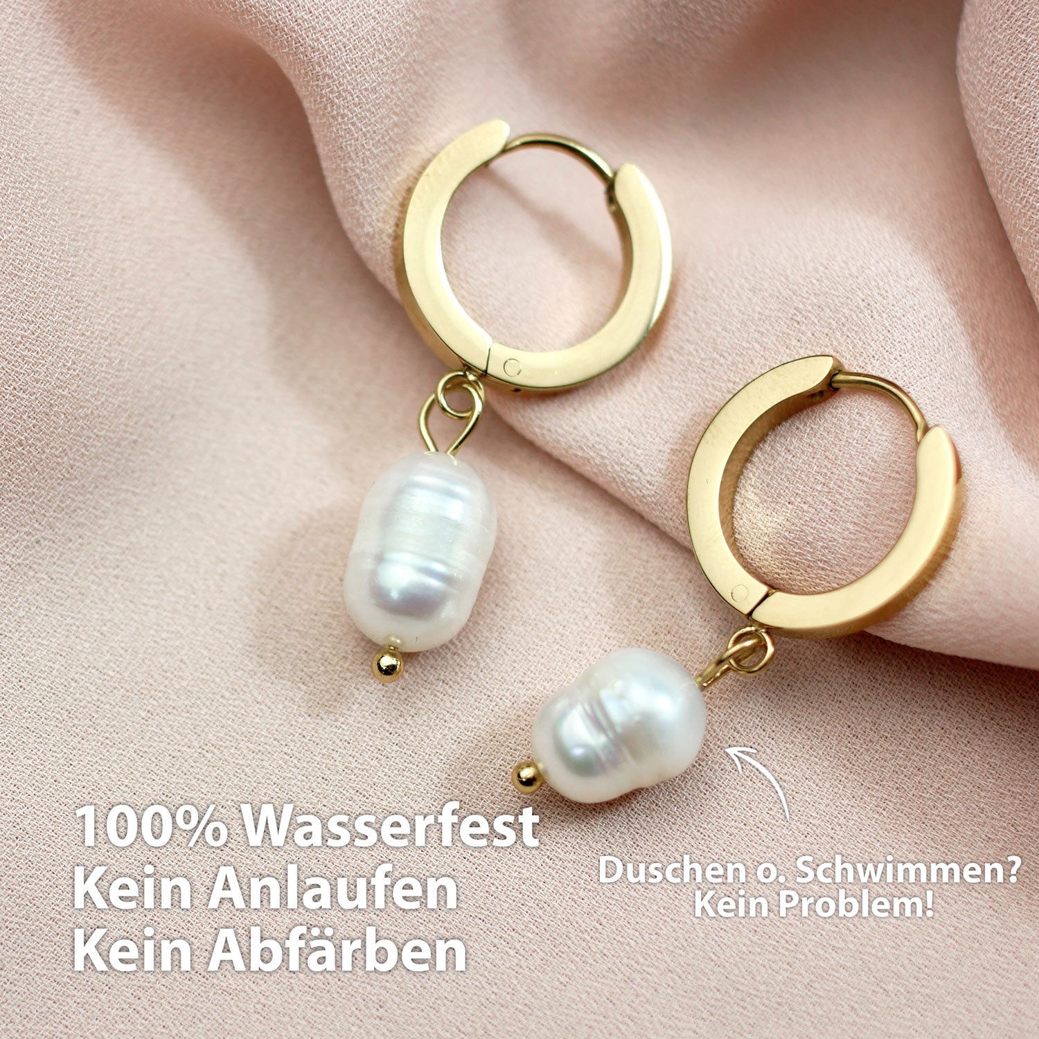 Creolen mit Perle in Gold online kaufen | BONNYBIRD