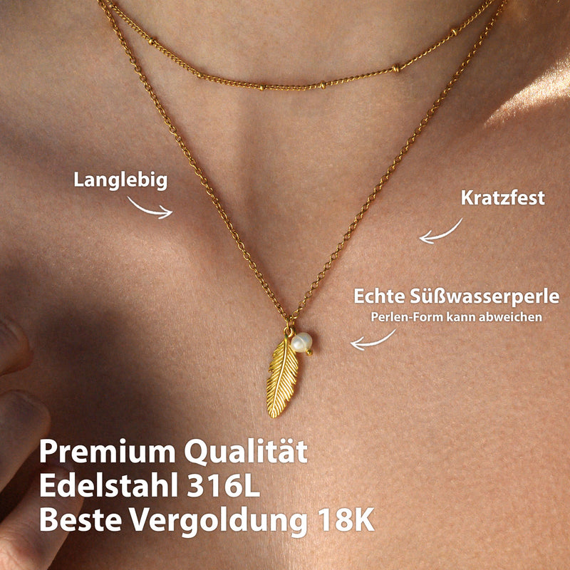 Feder Kette Gold für Damen online kaufen